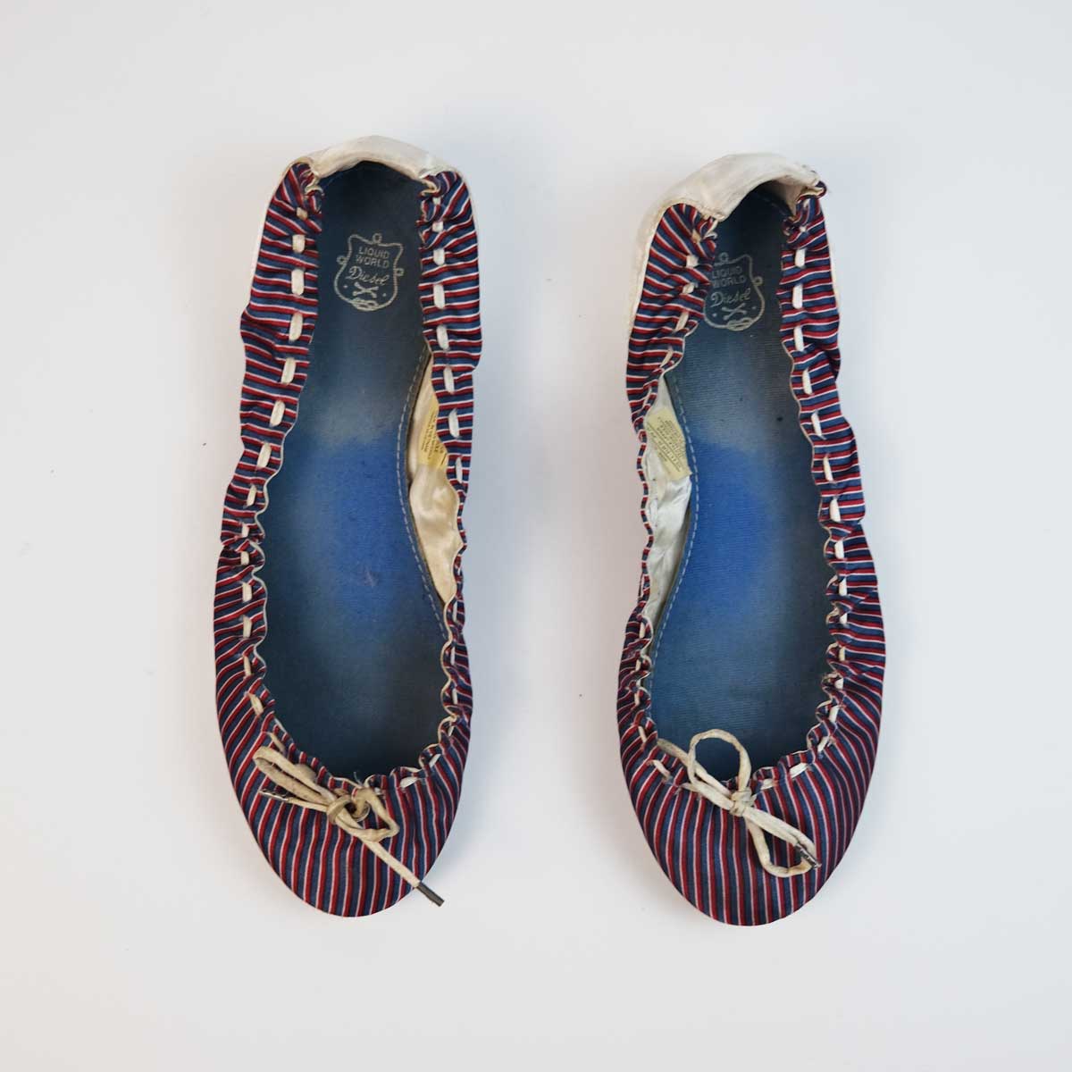 00's Diesel Ballet Flats with Sporty Sole in Red / Blue Stripe - 6 ...