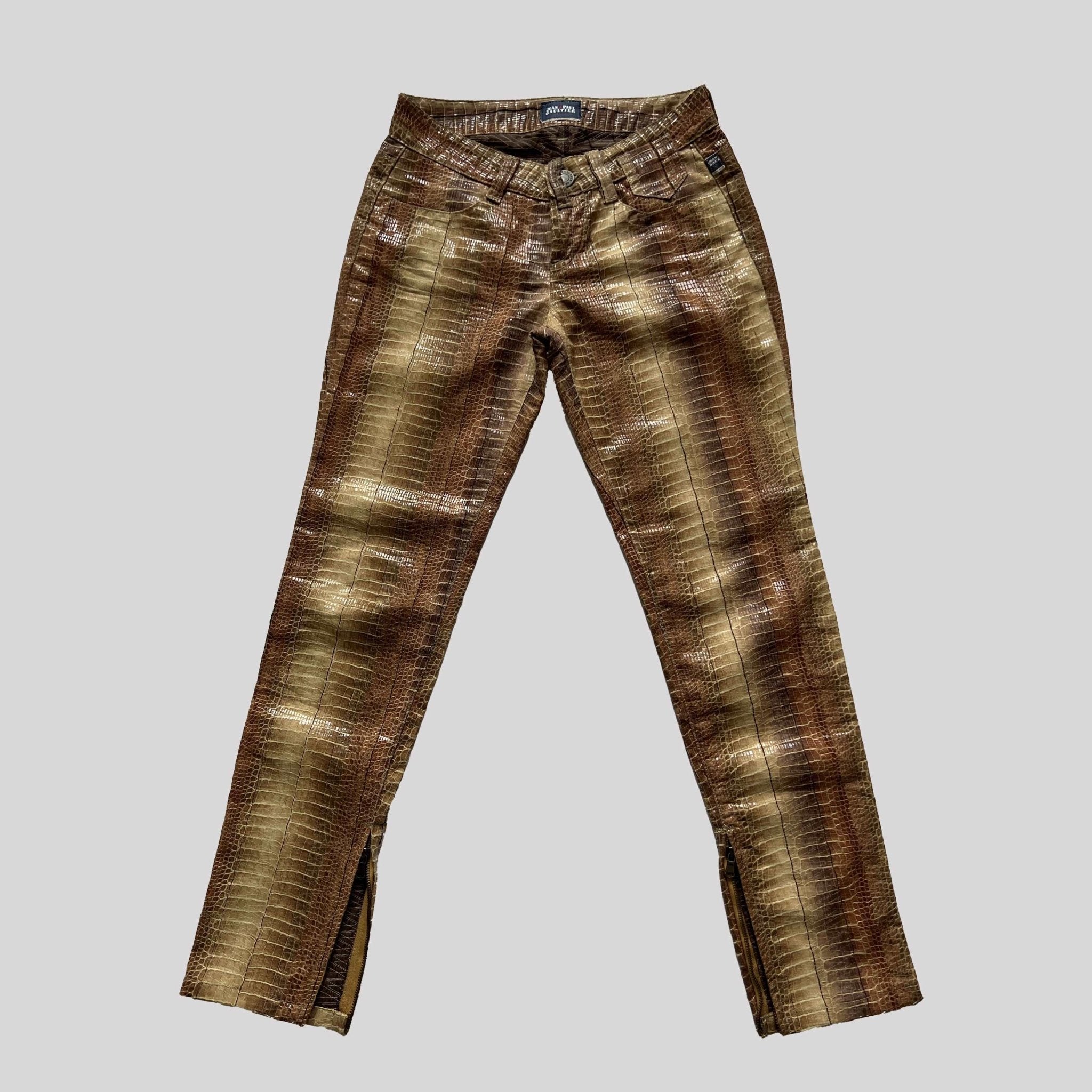 00's Jean Paul Gaultier Snake Print Straight Leg Jeans - w27 ...